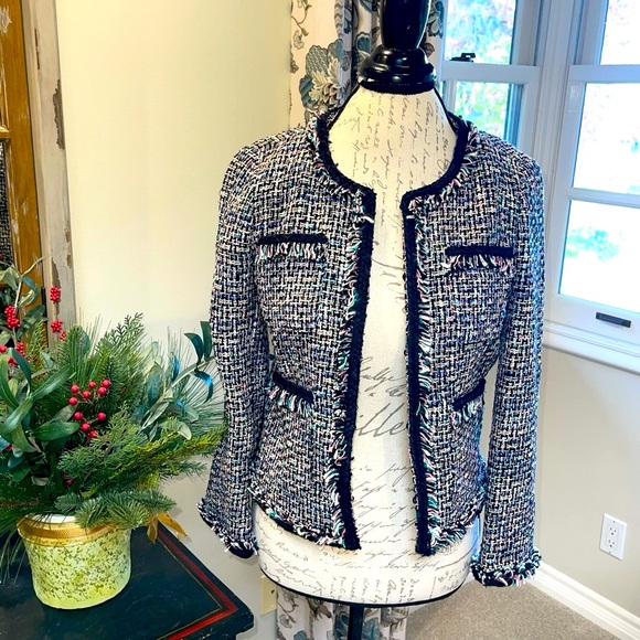 J. Crew | Jackets & Coats | J Crew Tweed Collarless Lady Jacket Blazer ...